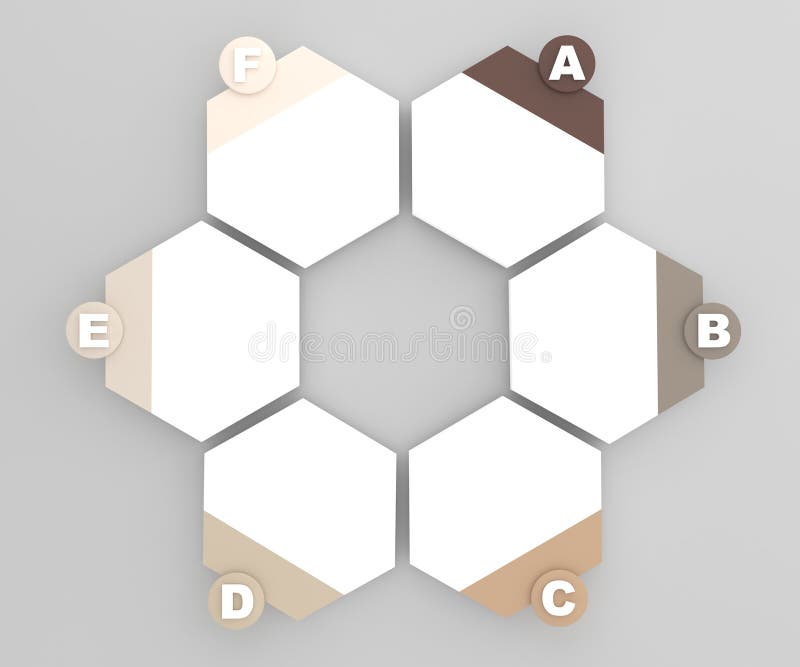 Illustration Infographie Hexagone Six Options. Modèle Pour La ...