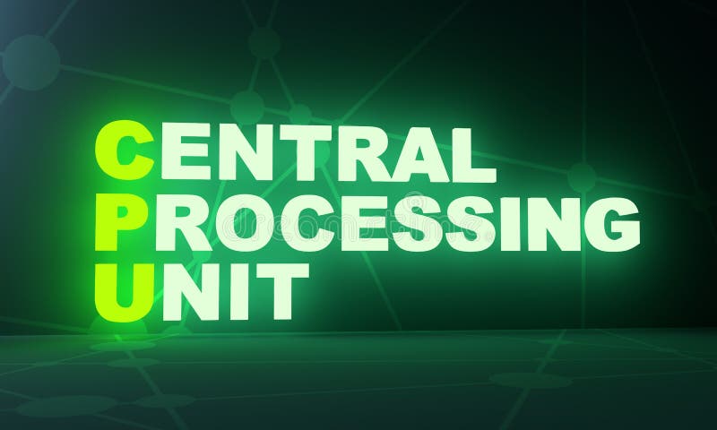 Central Processing Unit stock illustration. Illustration of glow ...