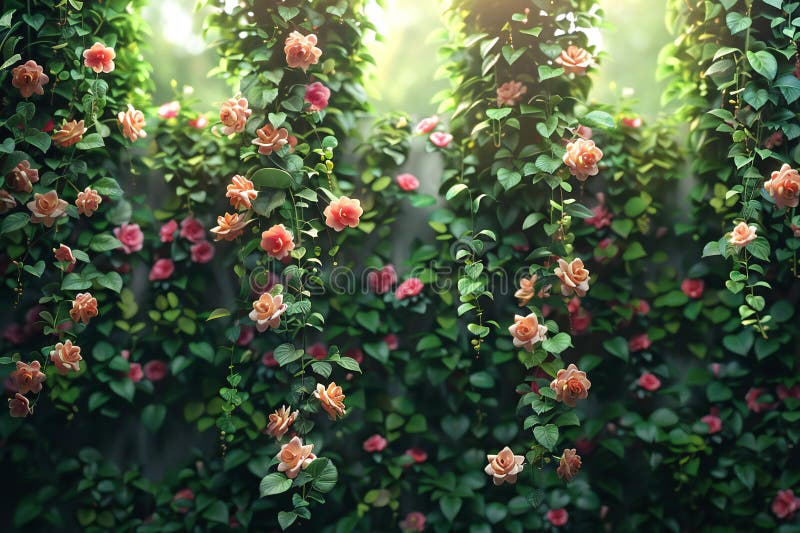 Ing of Climbing Plants in Isolated on White Background, Three Different ...