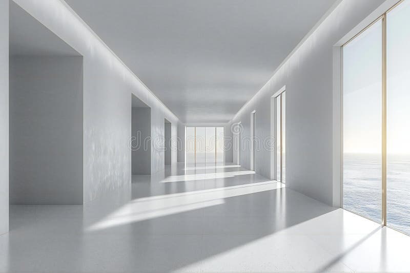 Ing of White Empty Room with Smooth Walls. Minimalistic Interior Design ...