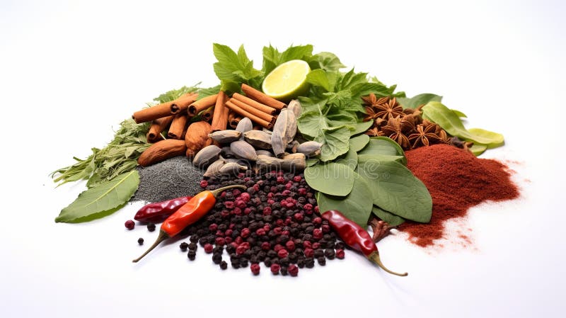 Illustration of Ingredients of Indian Traditional Digestive Meetha ...