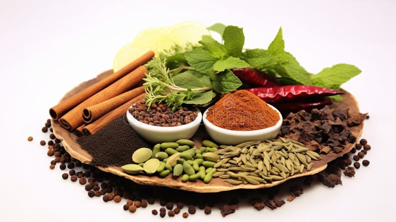 Illustration of Ingredients of Indian Traditional Digestive Meetha ...