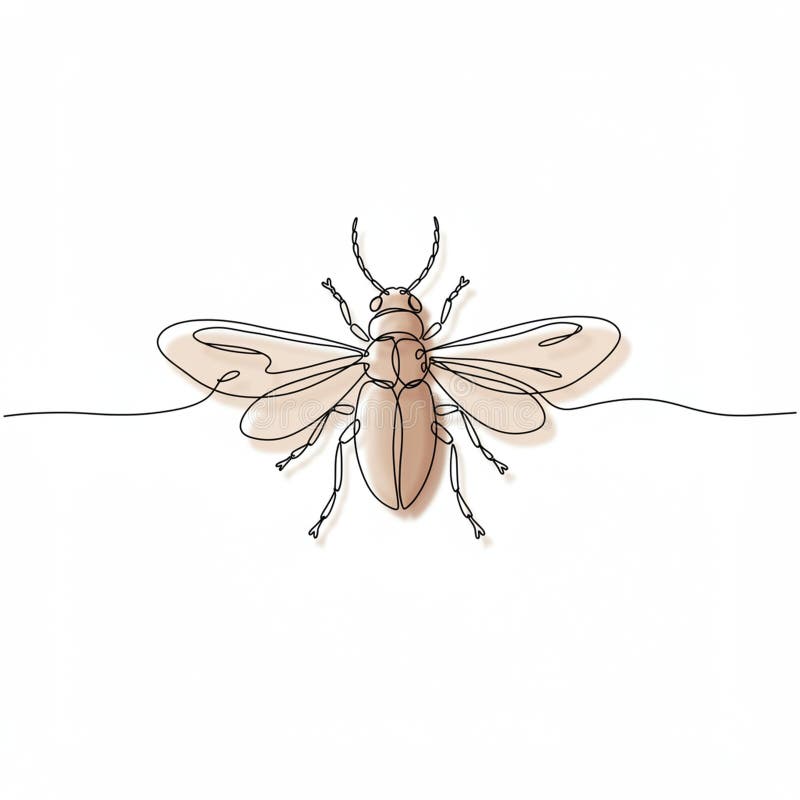 Illustration of an Insect Designed Using a Continuous Line Drawing ...