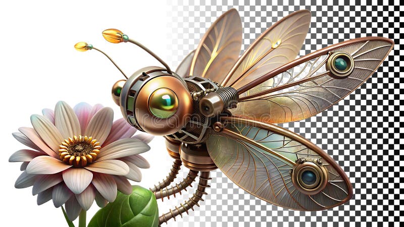 Steampunk Mechanical Insect Creature Flying Wings Png Transparent Image ...