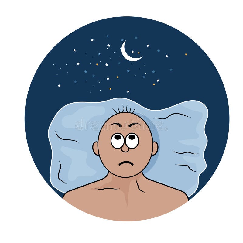 Illustration of Insomnia on White Background. Stock Vector ...
