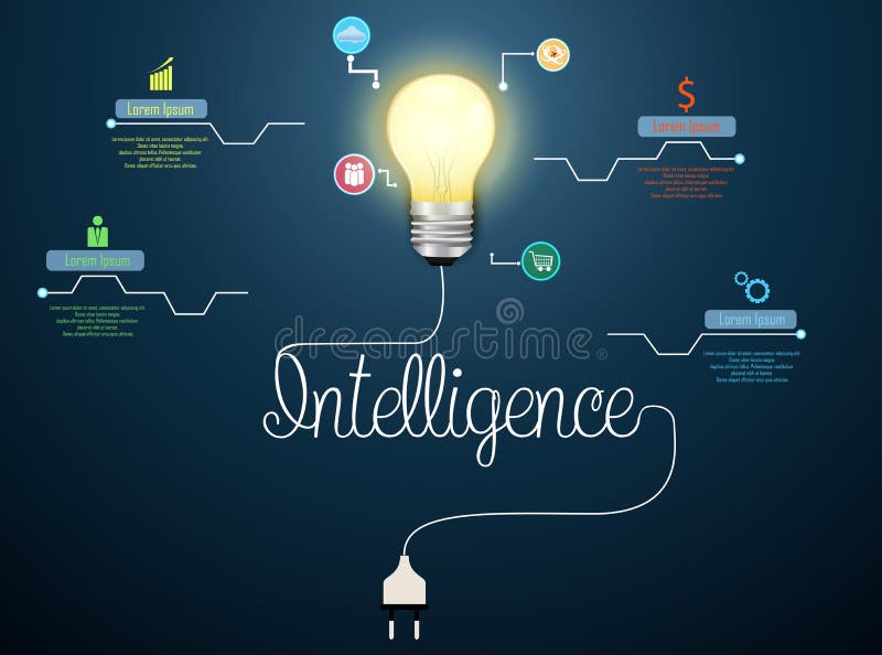 Intelligence Concept, Creative Light Bulb Abstract Info Graphic Stock ...