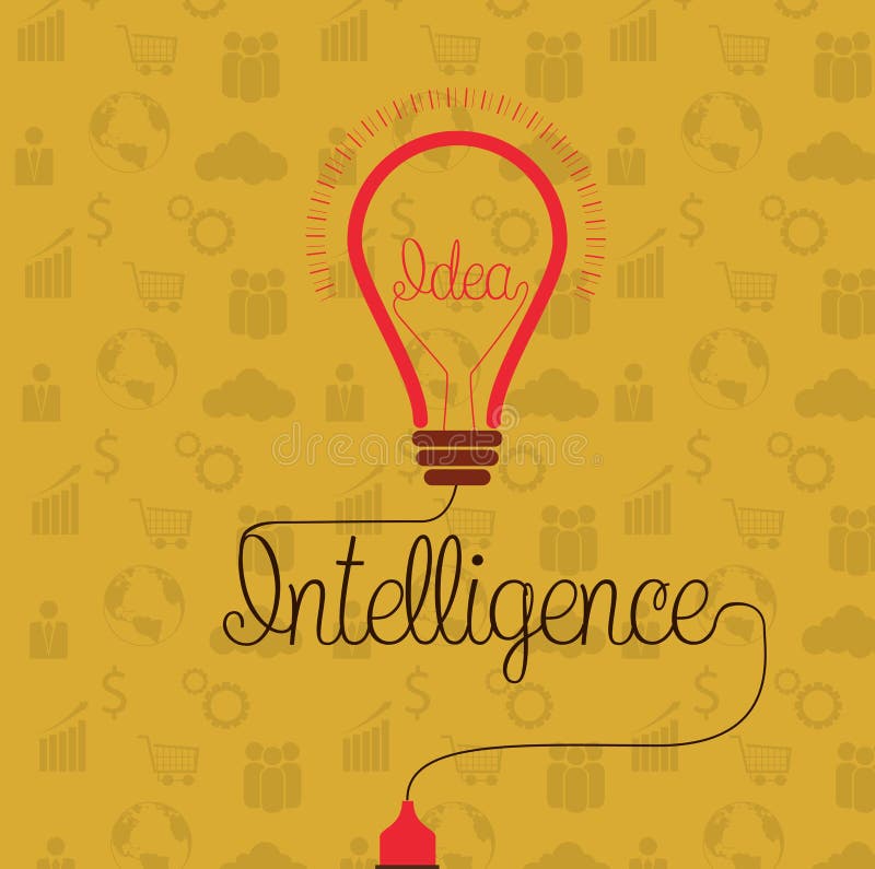 Intelligence Concept with Creative Light Bulb Idea Stock Vector ...