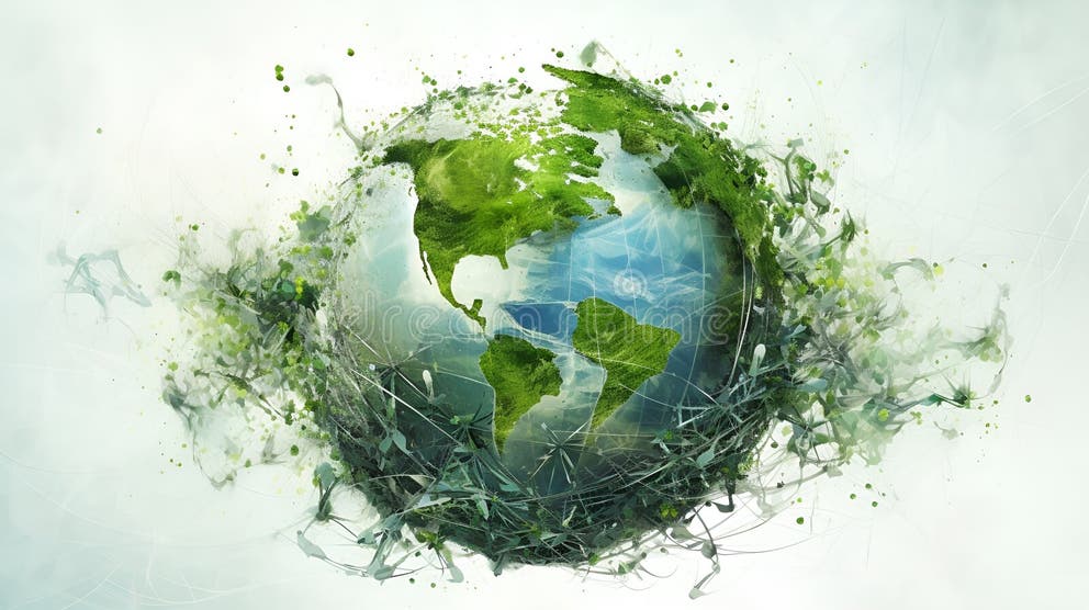 Illustration of an Interconnected Earth with Unity of Technology and ...