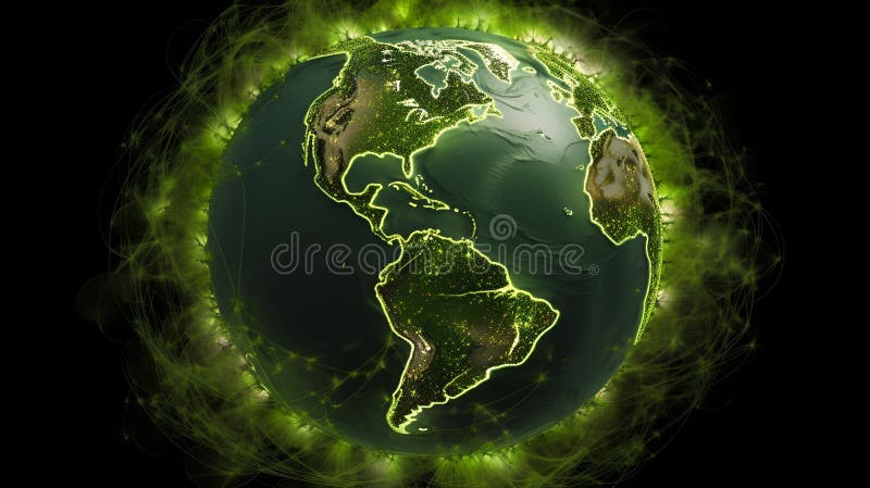 Illustration of an Interconnected Earth with Unity of Technology and ...