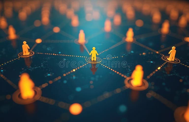 Illustration of Interconnected People Network Collaboration ...