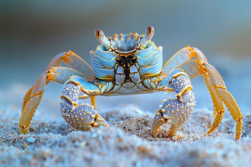Illustration of Interesting Crab is Waiting on Sand To Eat, High ...