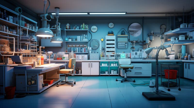 Illustration of Interior of a Medical Laboratory. Generative AI Stock ...
