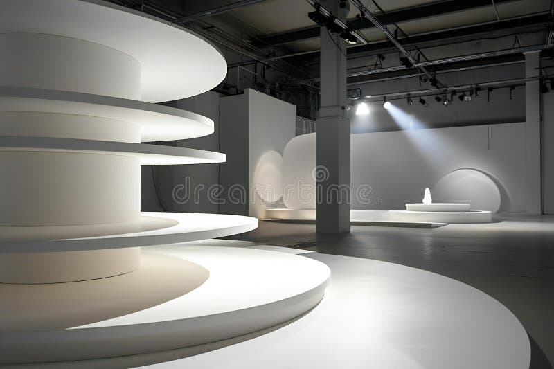 Interior of a Modern Exhibition Hall, Stock Illustration - Illustration ...