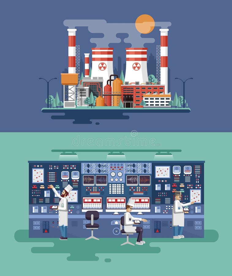 Illustration Interior Science Base, Nuclear Power Plant in Flat Style ... Illustration Interior Science Base, Nuclear Power Plant in Flat Style ...