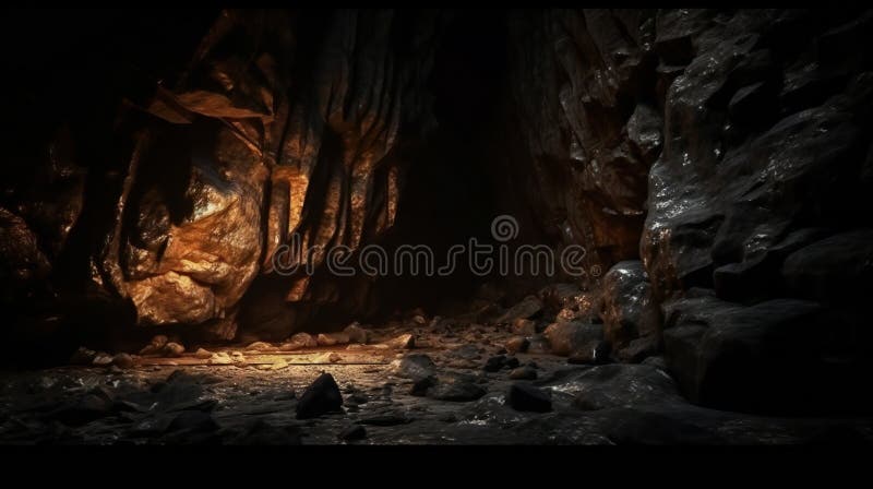 Interior View of a Cave, Long Exposure Stock Photo - Image of stone ...
