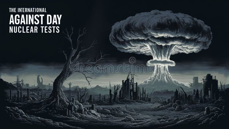 Illustration of International Day Against Nuclear Tests, Generative Ai ...