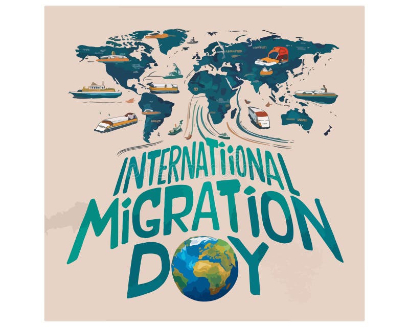 International Day of Migration. Stock Illustration - Illustration of ...
