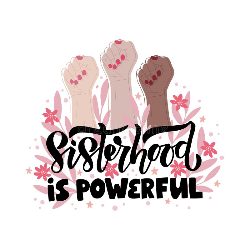 Feminism Concept Design Girl Power Symbol Women`s Rights Poster Stock