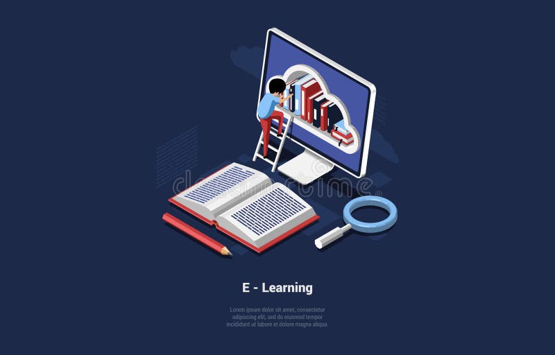 Learning Platform Isometric Illustration Stock Illustrations – 774 ...