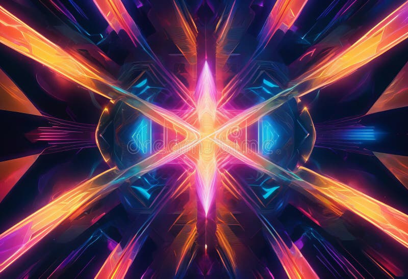 Illustration of Intricate Light Pattern Art Featuring Vibrant Colors ...