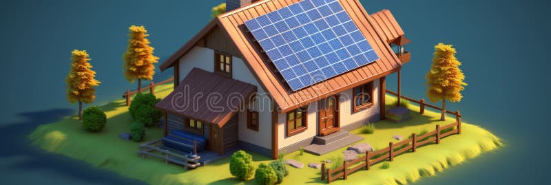 Illustration of an Inverter System Connected To Solar Panels and a ...