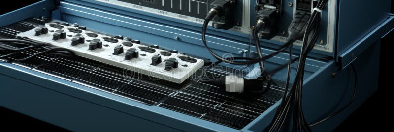Illustration of an Inverter System Linked To Solar Panels and a Battery ...