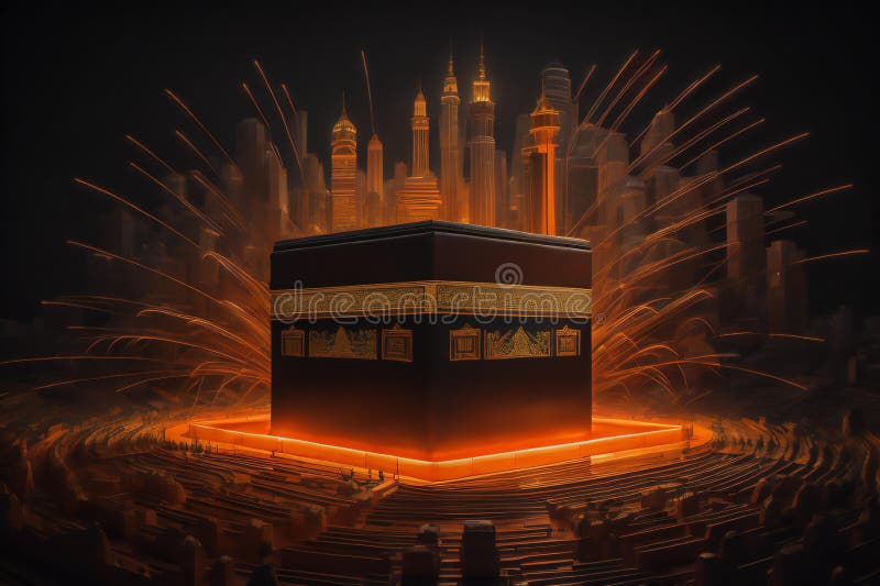 Illustration of Islamic Holy Kaaba. Generative Ai Stock Illustration ...