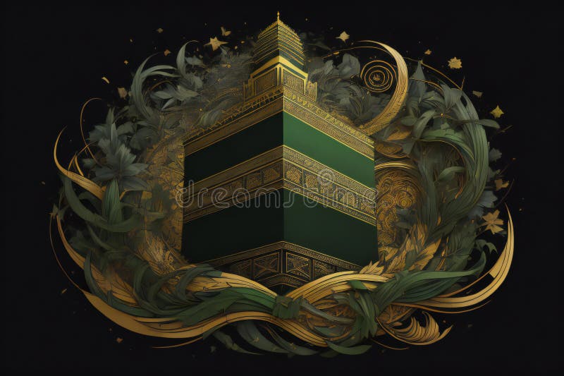 Illustration of Islamic Holy Kaaba. Generative Ai Stock Illustration ...