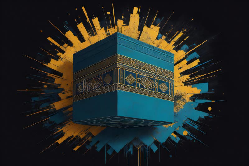Illustration of Islamic Holy Kaaba. Generative Ai Stock Illustration ...