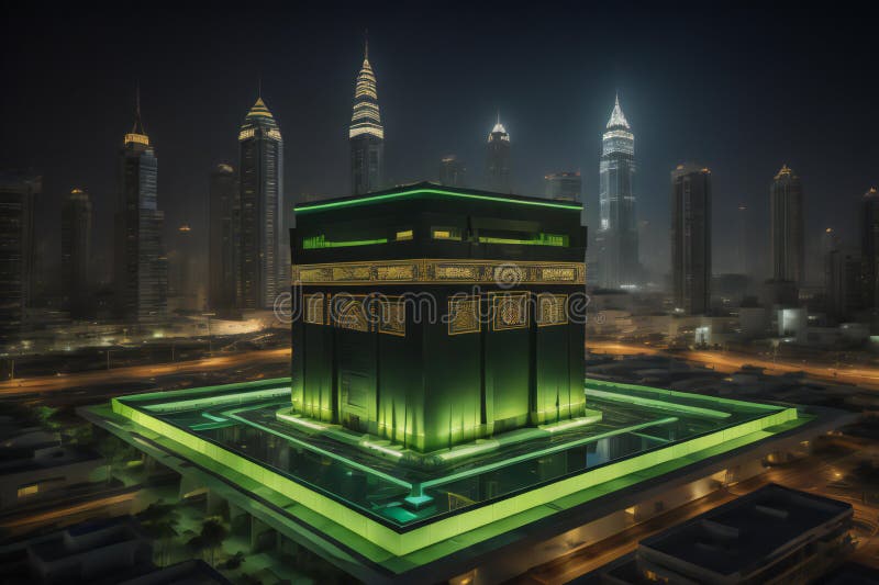 Illustration of Islamic Holy Kaaba. Generative Ai Stock Illustration ...