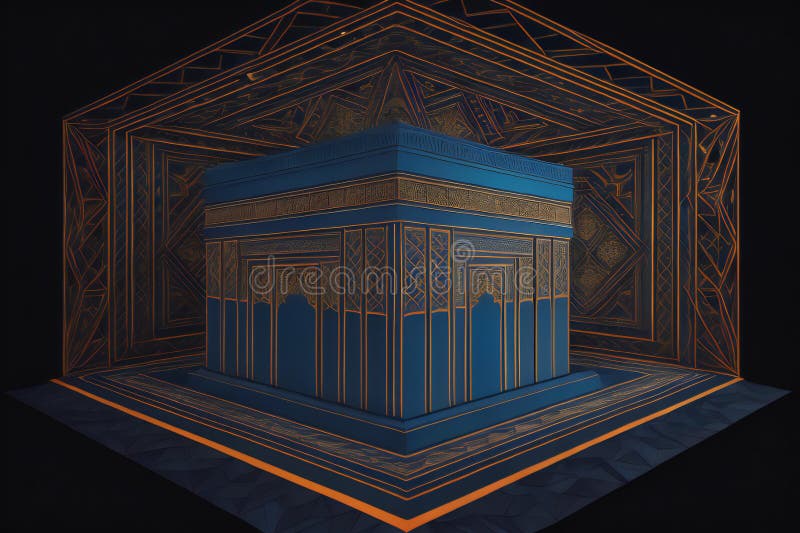 Illustration of Islamic Holy Kaaba. Generative Ai Stock Illustration ...