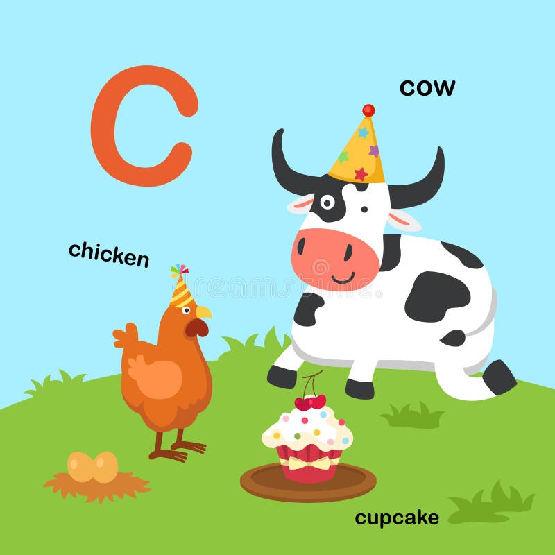 Animal Alphabet C For Chicken Stock Vector - Illustration of drawing ...