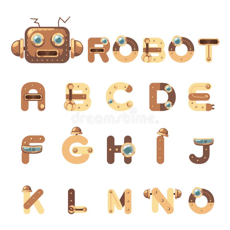 Illustration Isolated Alphabet Letter Robot Concept Stock Vector ...