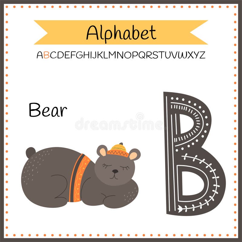Illustration of Isolated Animal Alphabet B with Bear Cartoon Stock ...