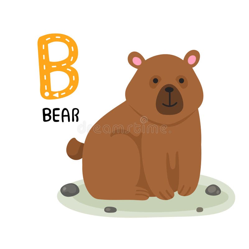 Animal Alphabet Letter B-Bear Stock Vector - Illustration of letter ...