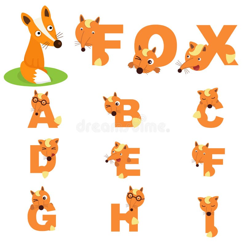 Illustration Isolated Animal Alphabet Letter Fox Concept Stock Vector ...