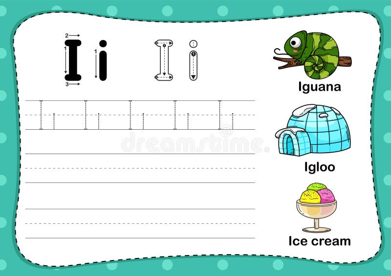 Illustration Isolated Animal Alphabet Letter I Stock Vector ...