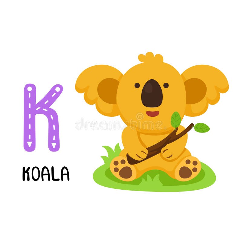 Animal Alphabet Letter K-Koala Stock Vector - Illustration of life ...