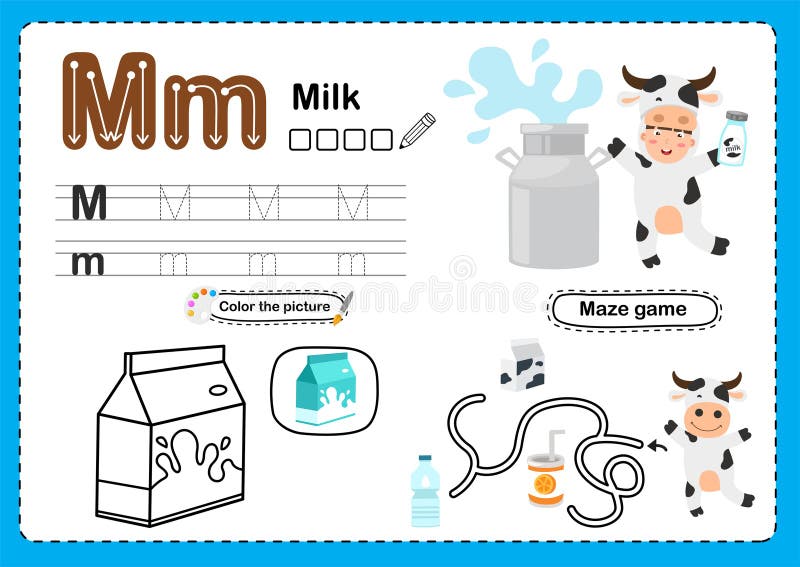 Flashcard Letter M Milk Stock Illustrations – 15 Flashcard Letter M ...