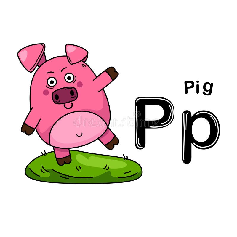 Illustration Isolated Animal Alphabet Letter P-Pig Stock Vector ...