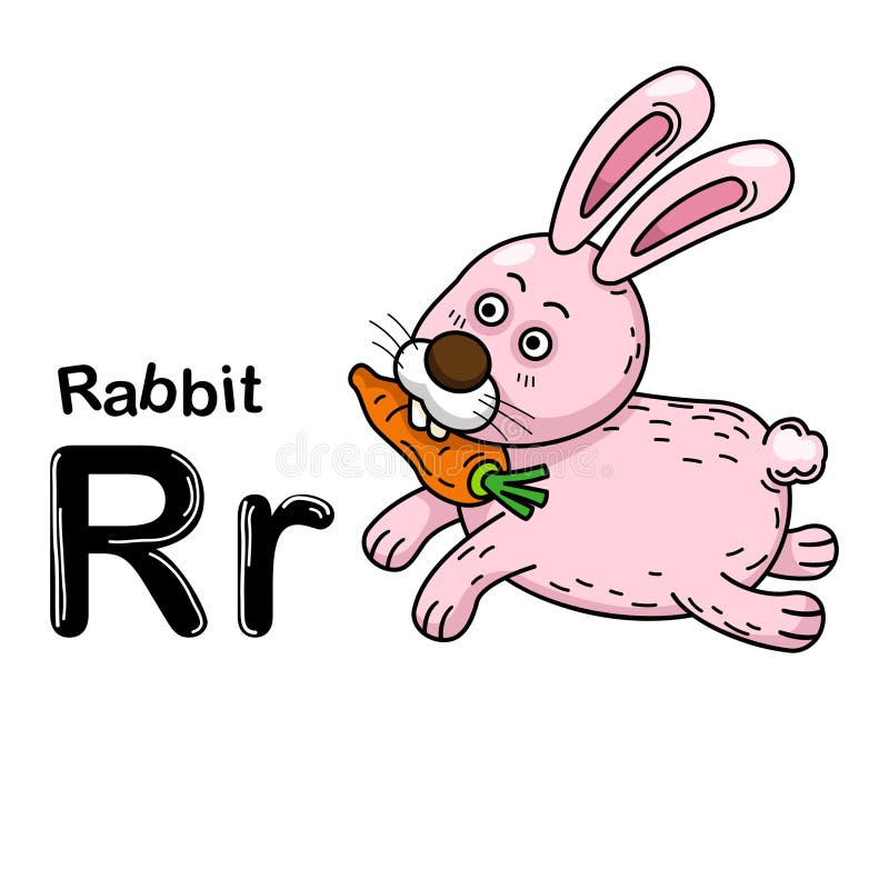 Illustration Isolated Animal Alphabet Letter R-Rabbit Stock Vector ...