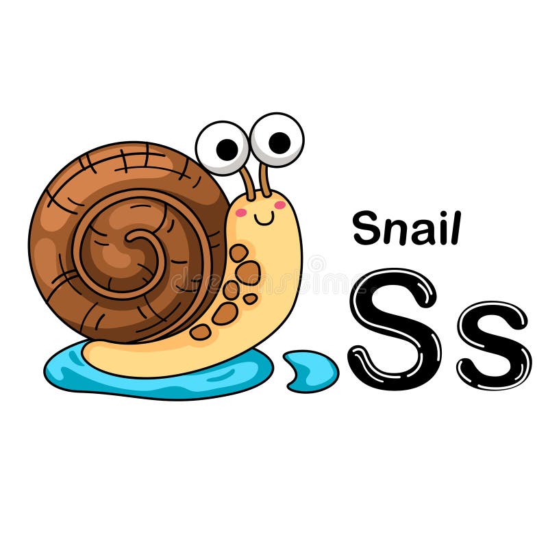 Illustration Isolated Animal Alphabet Letter S-Snail Stock Vector ...