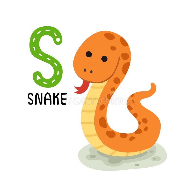 Animal Alphabet Letter S-Snake Stock Vector - Illustration of reading ...