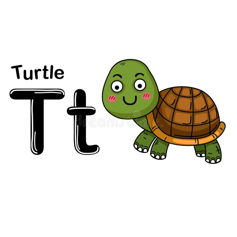 Illustration Isolated Animal Alphabet Letter T-Turtle Stock Vector ...