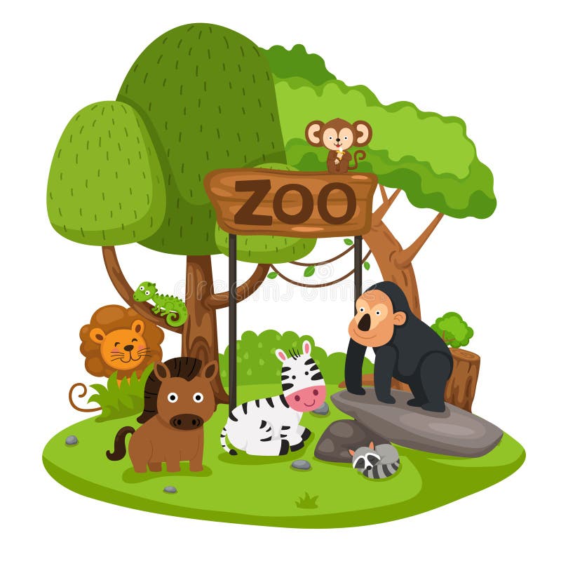 Illustration of Isolated Animal Zoo Stock Vector - Illustration of ...