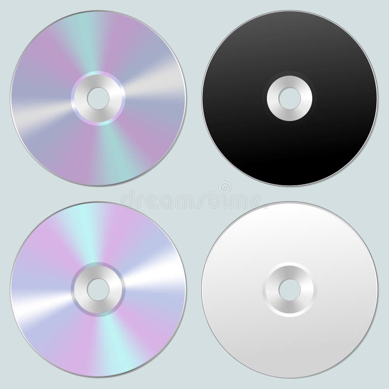 Illustration of Isolated Blank Compact Disc CD or DVD. Realistic Style ...