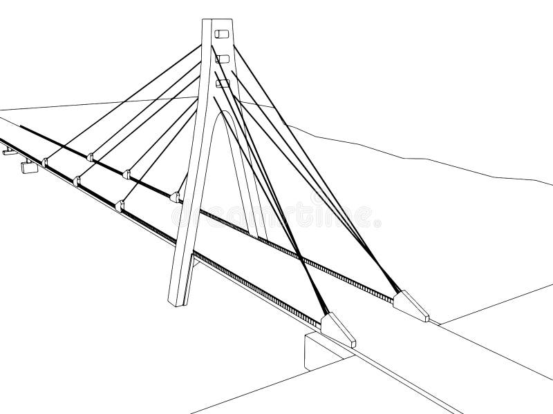 Cartoon Bridge Black White Stock Illustrations – 625 Cartoon Bridge ...