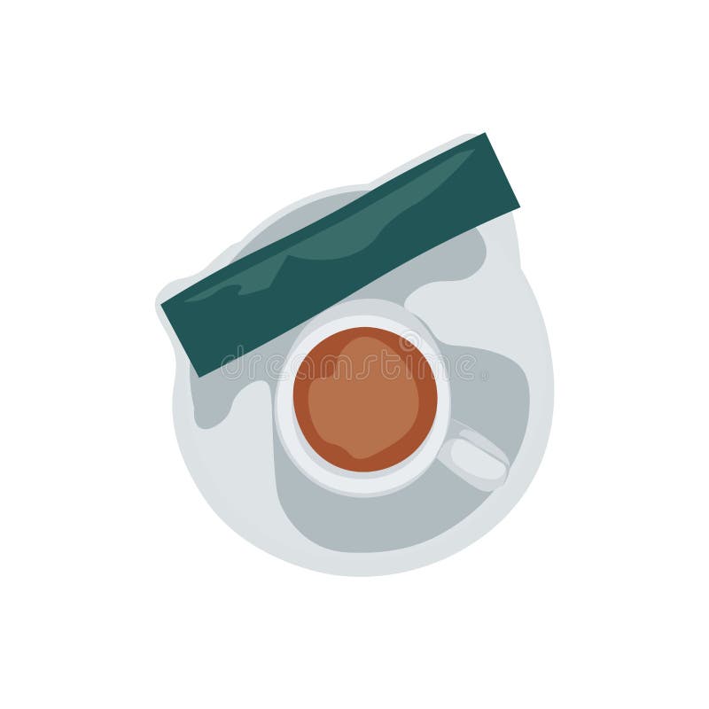 Illustration of Isolated Cup of Coffee on the Plate Stock Vector ...