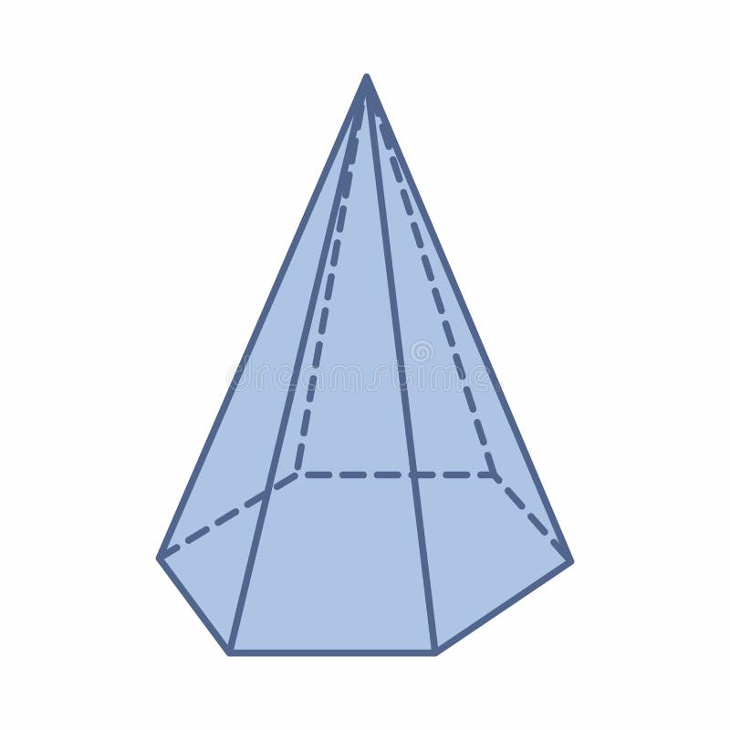 Hexagonal Pyramid Faces Edges, Vertices Geometric Figures Outline Set ...