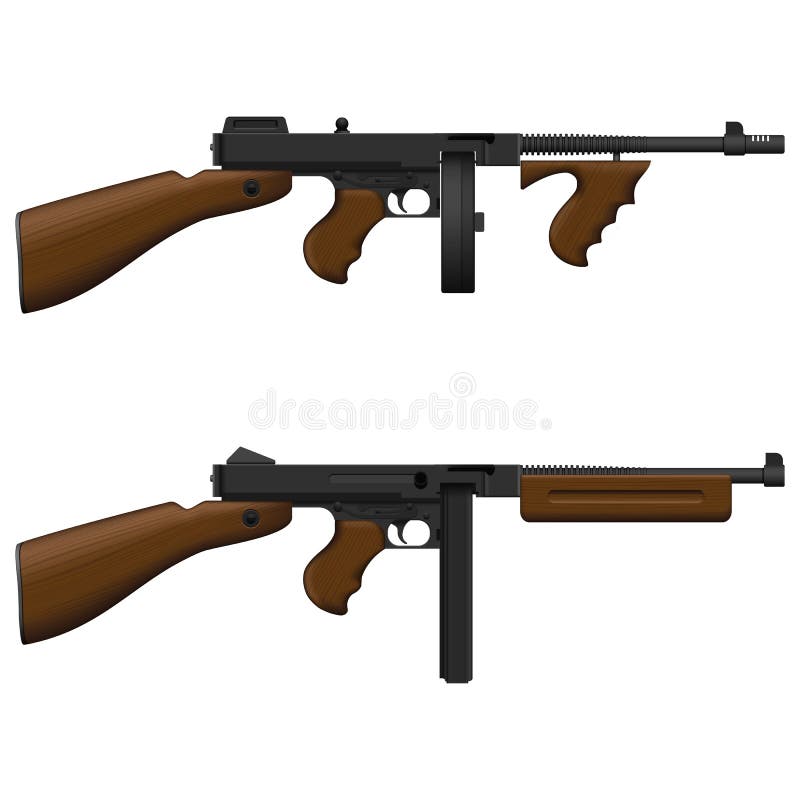 Thompson Machine Gun Stock Illustrations – 183 Thompson Machine Gun ...